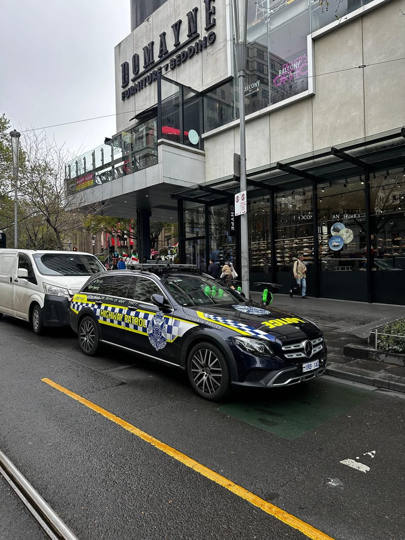 Is the Aussie police force Doug’s favourite? Spotted in Melbourne, e ...
