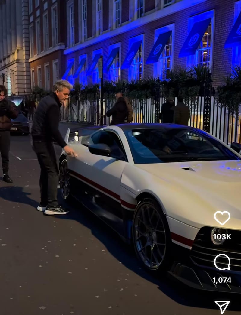 Gordon Ramsay in his new $2.5 million Aston Martin Valiant! in the ...