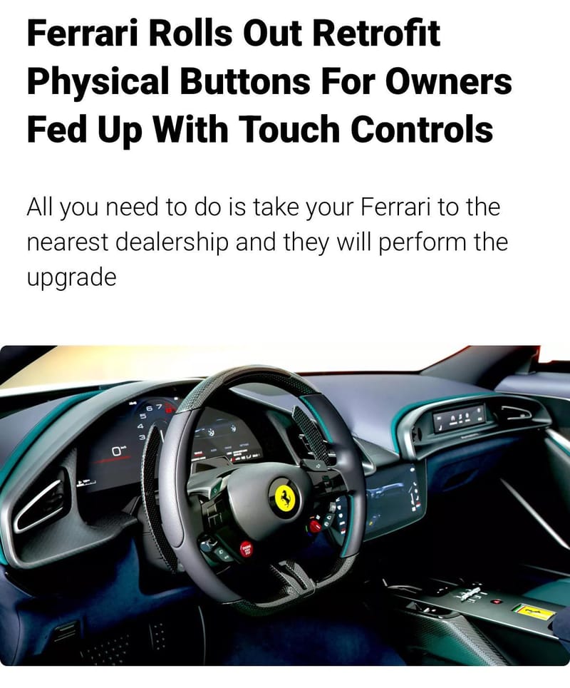 Ferrari IS offering a retrofit for buttons! in the General Discussion ...